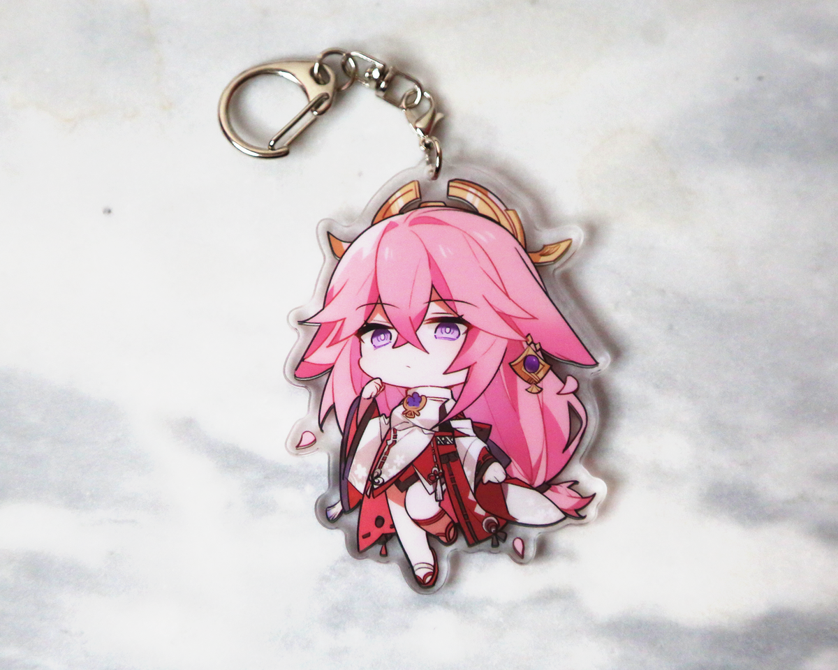 Yae Miko Keychain - Genshin Impact Arcylic Charms – Yui's Gifts